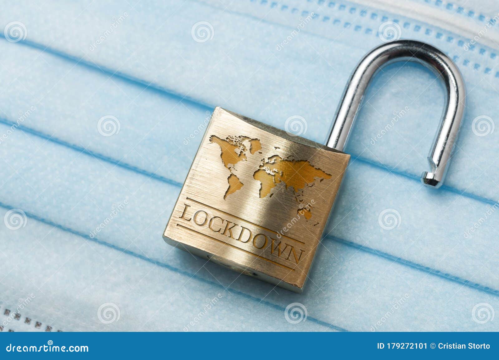 Coronavirus World Lockdown End: a Lock with a World Map and the Word ...