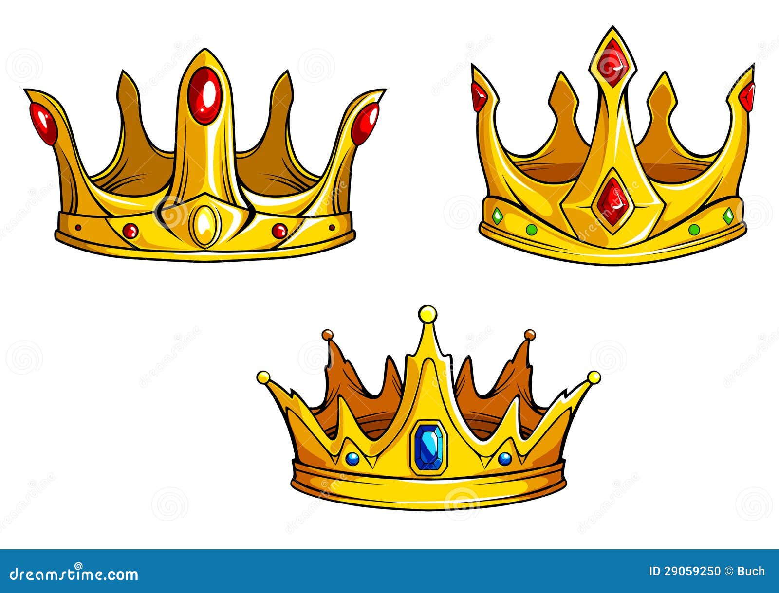 Corone reali impostate illustrazione vettoriale. Illustrazione di ...