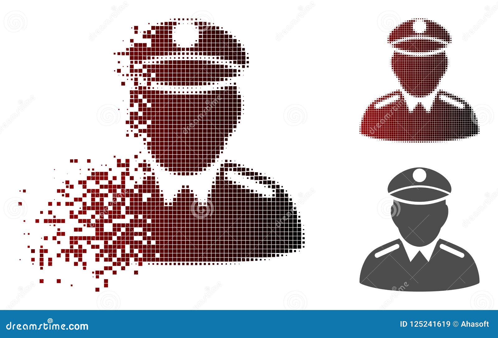 Coronel De Semitono Punteado Destrozado Icon Ilustración del Vector ...