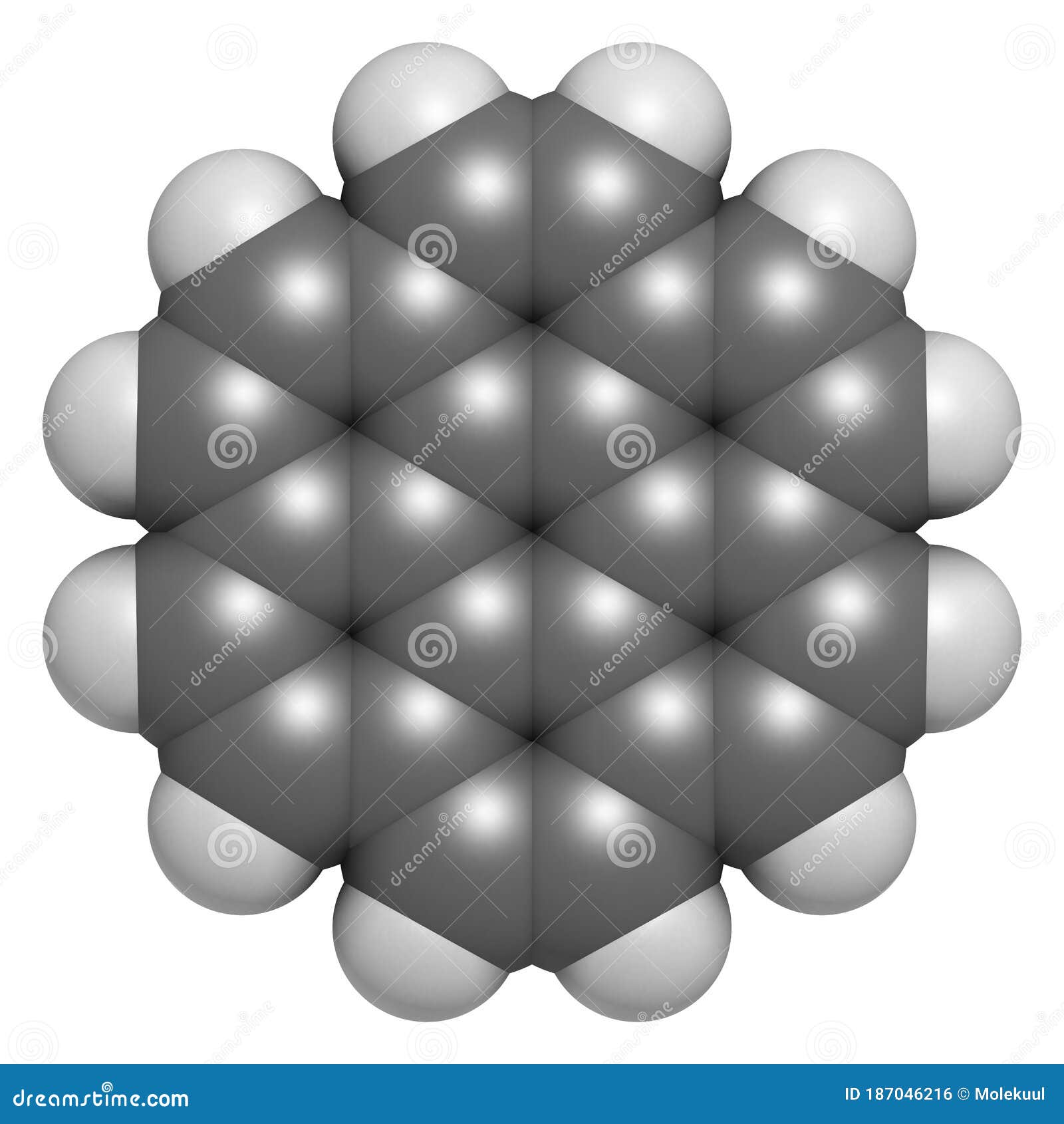 Coronene Polyaromatic Hydrocarbon (PAH) Molecule. 3D Rendering Stock ...
