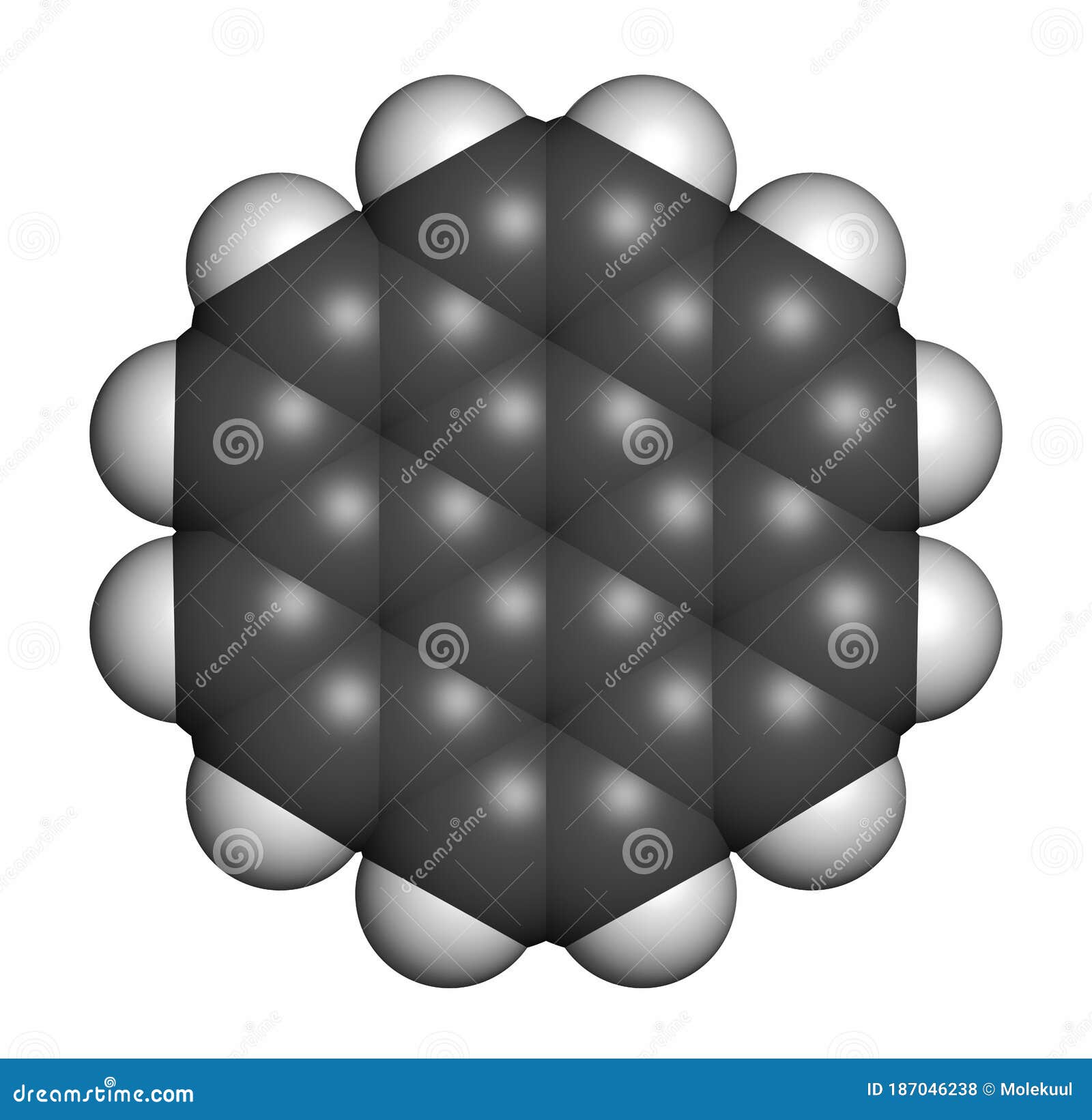 Coronene Polyaromatic Hydrocarbon (PAH) Molecule. 3D Rendering Stock ...