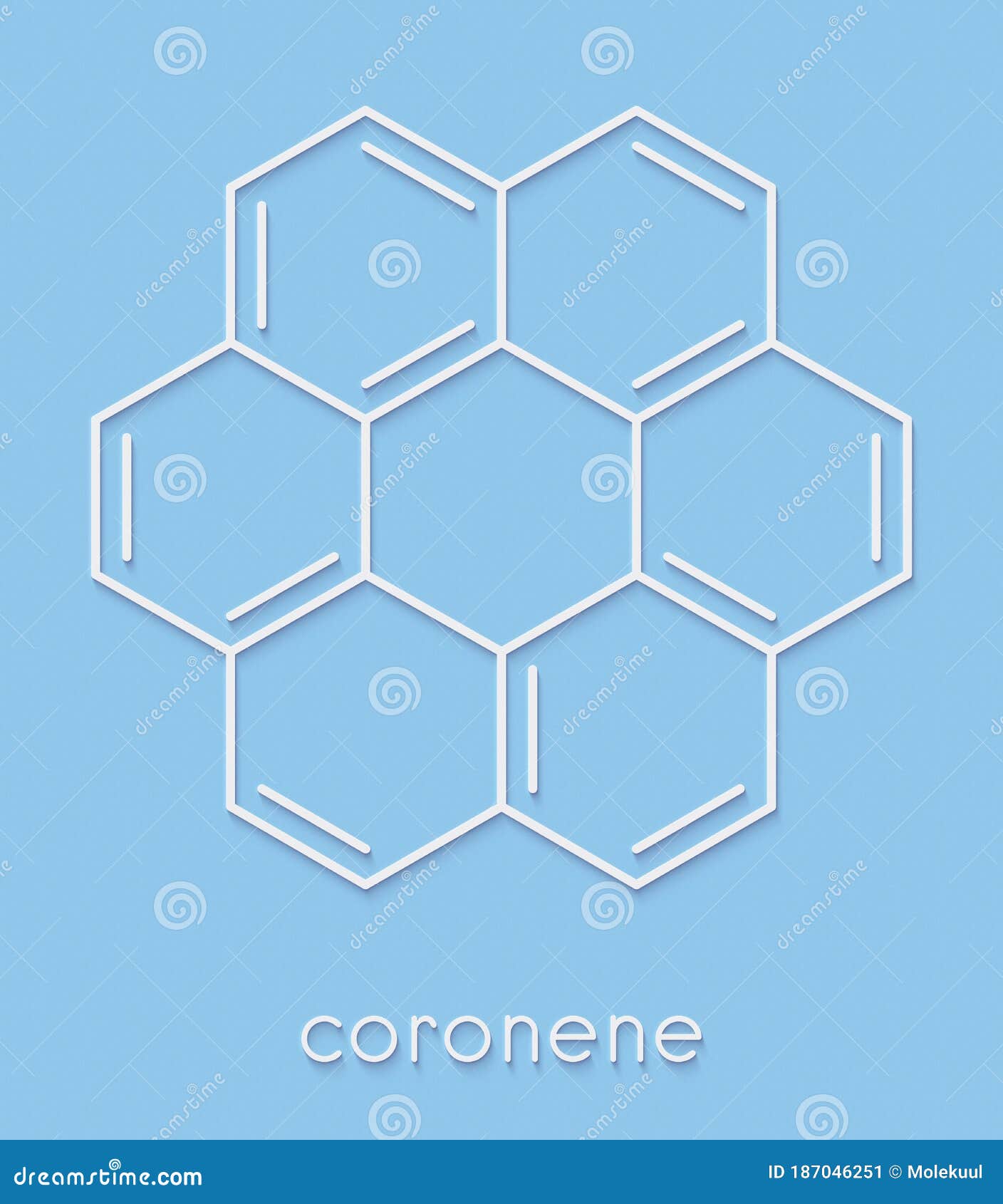 Coronene Polyaromatic Hydrocarbon PAH Molecule. Stylized 2D Renderings ...