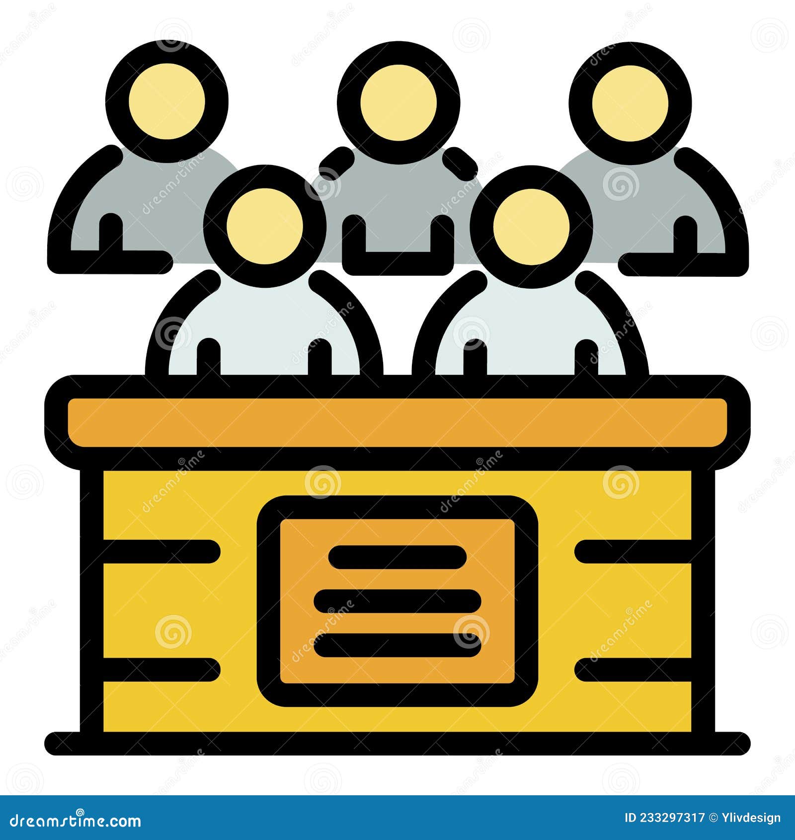 Jury Icon. Thin Linear Jury Outline Icon Isolated On White Background ...