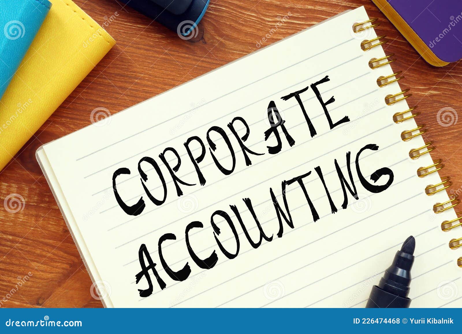 CORPORATE ACCOUNTING Question Marks Sign on the Piece of Paper Stock ...