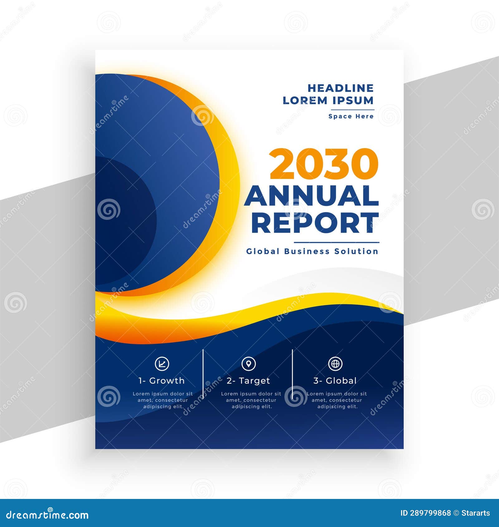 Corporate Annual Report Template Ready To Print Design Stock Vector ...
