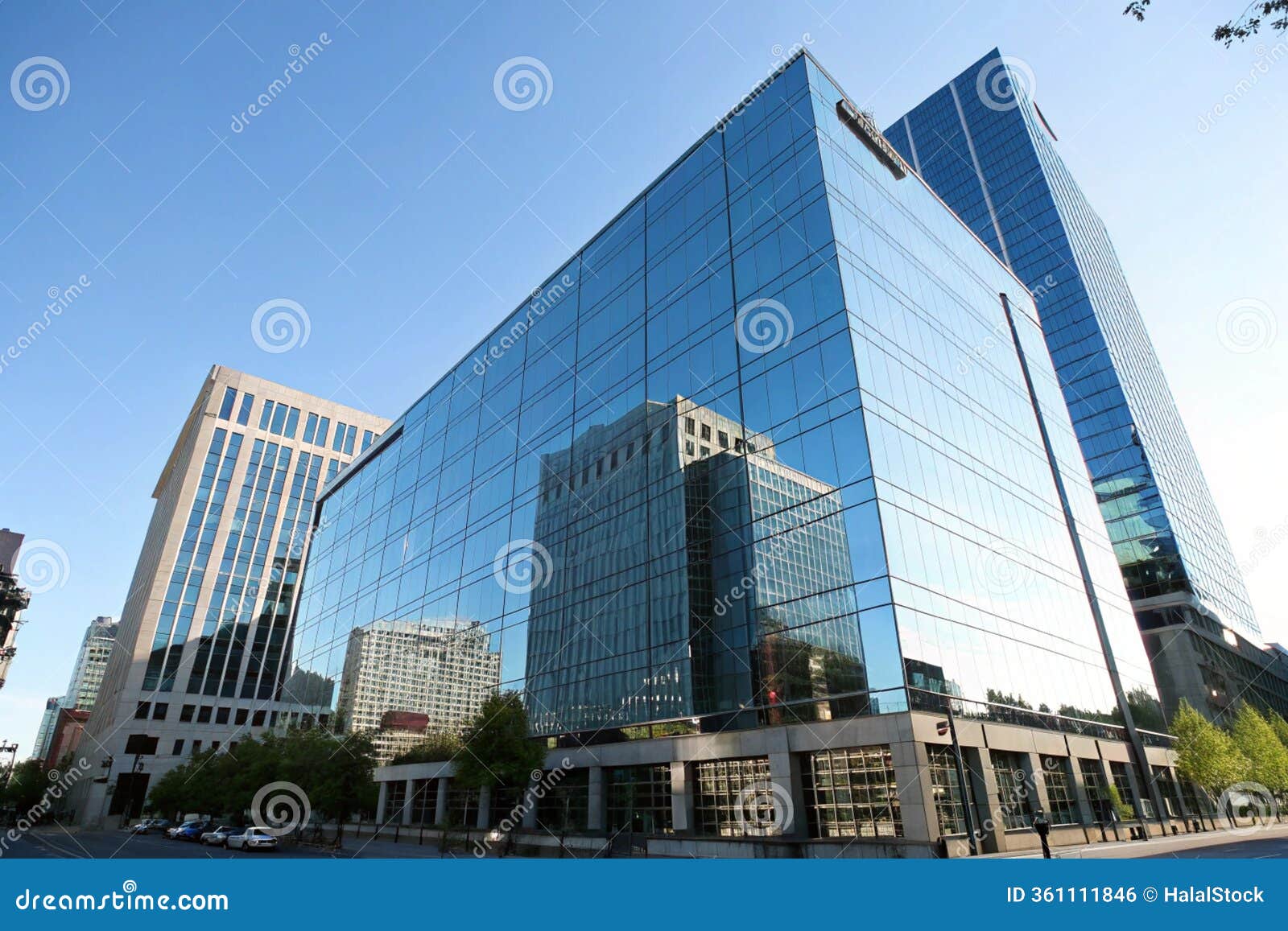 Corporate Architecture: Modern Building with a Blue Sky Reflection ...