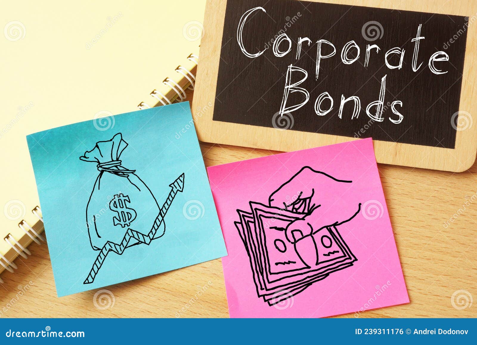 Corporate Bonds are Shown on the Business Photo Using the Text Stock ...