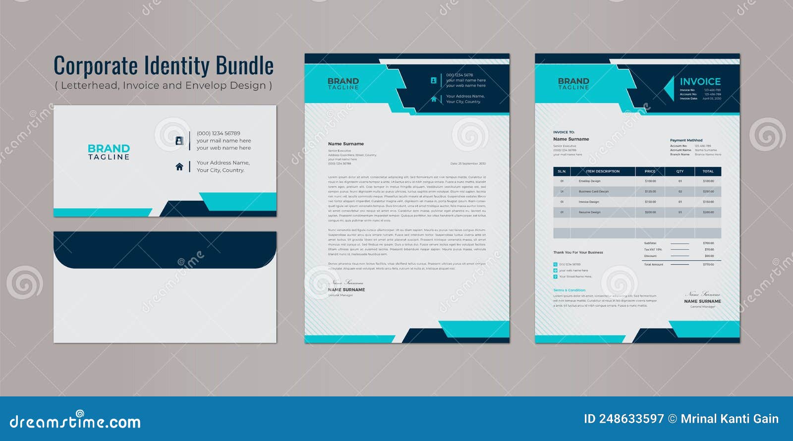 Corporate Brand Identity Template Design with Premium Vector Stock ...