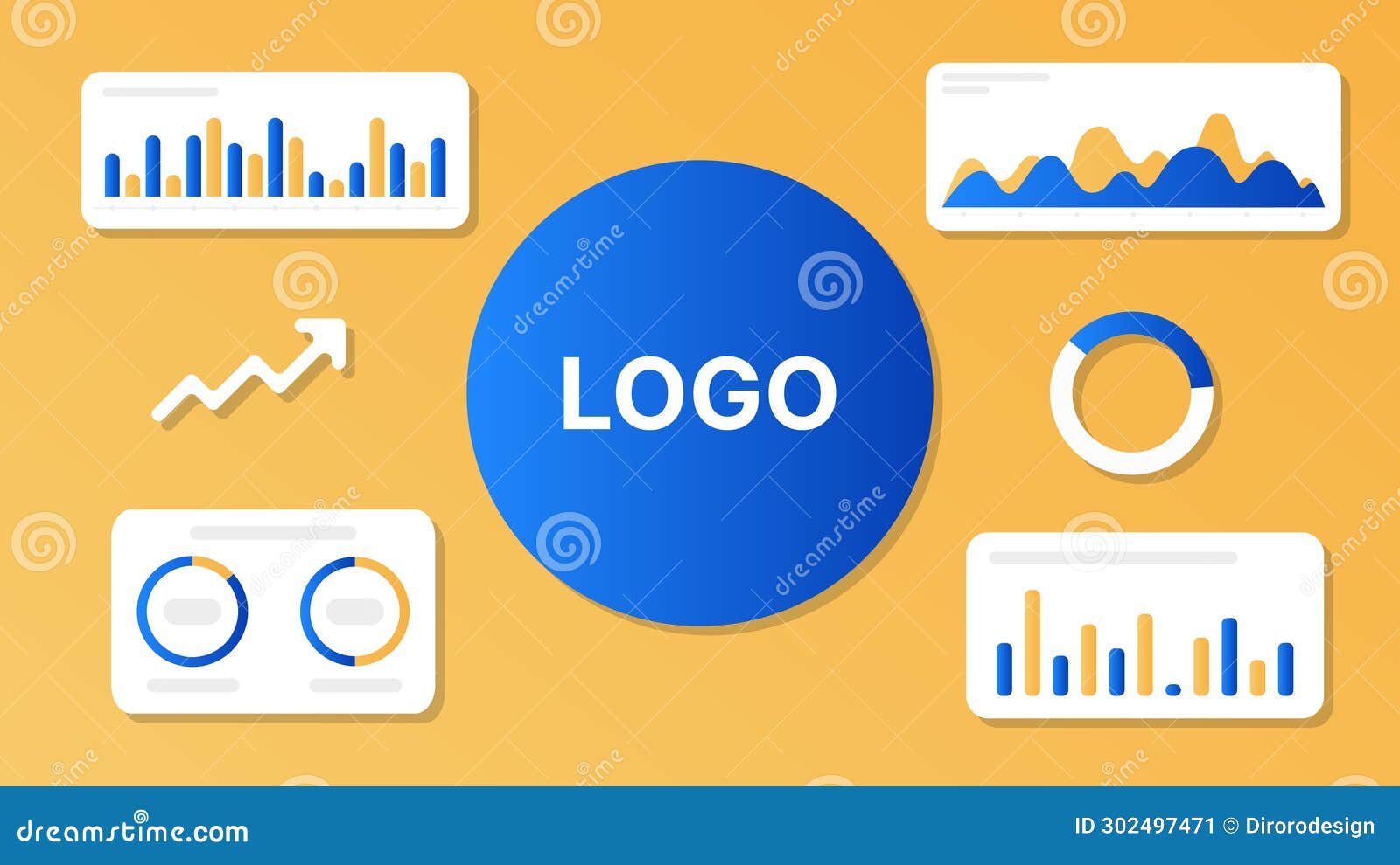 Corporate Branding and Analytics Dashboard Design Stock Vector ...
