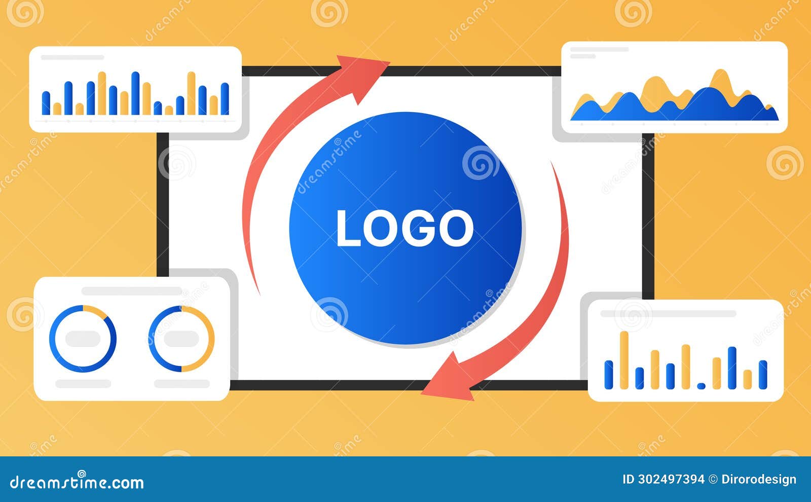 Corporate Branding and Data Analytics Integration Concept Stock Vector ...