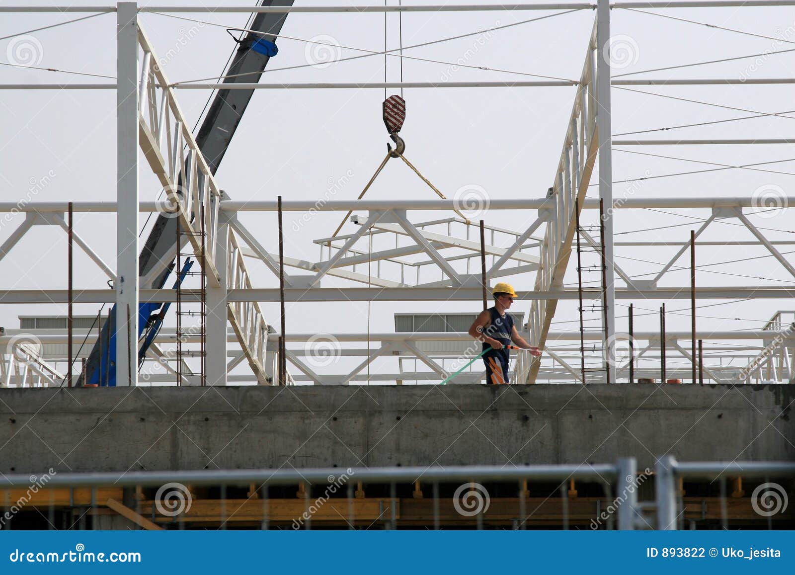 Corporate Building Construction Worker Stock Photo - Image of blue ...