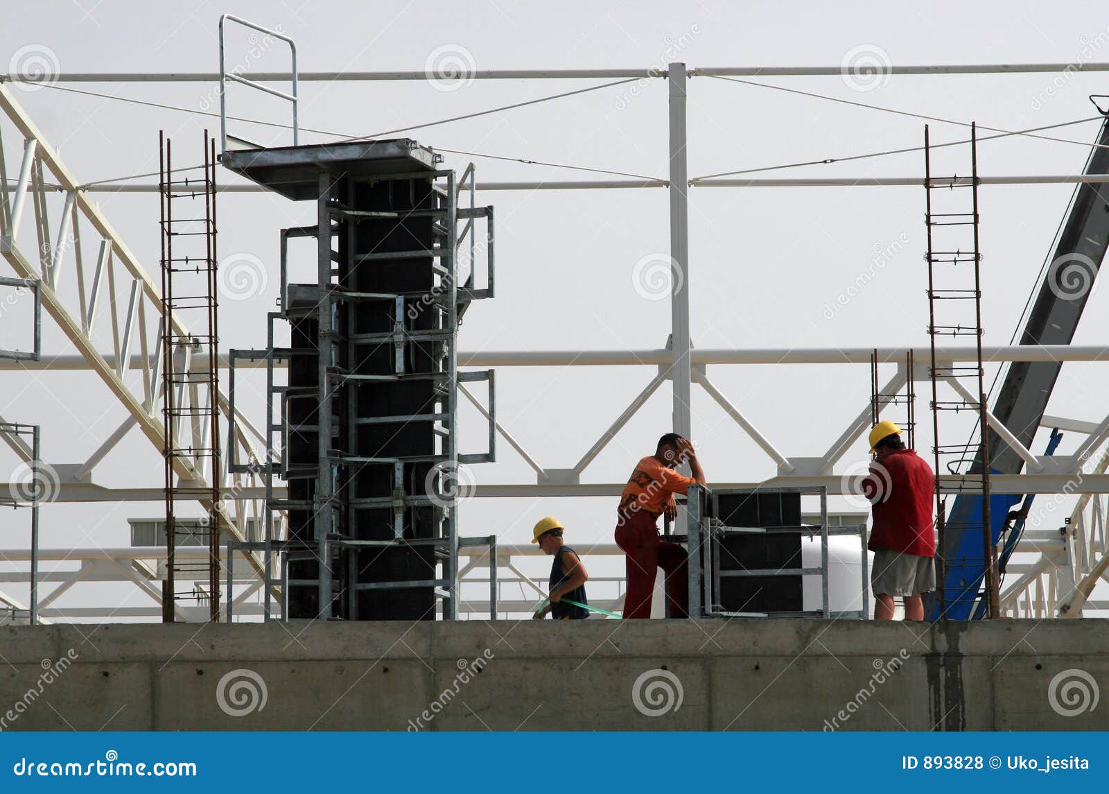 Corporate Building Construction Workers Stock Photo - Image of erect ...