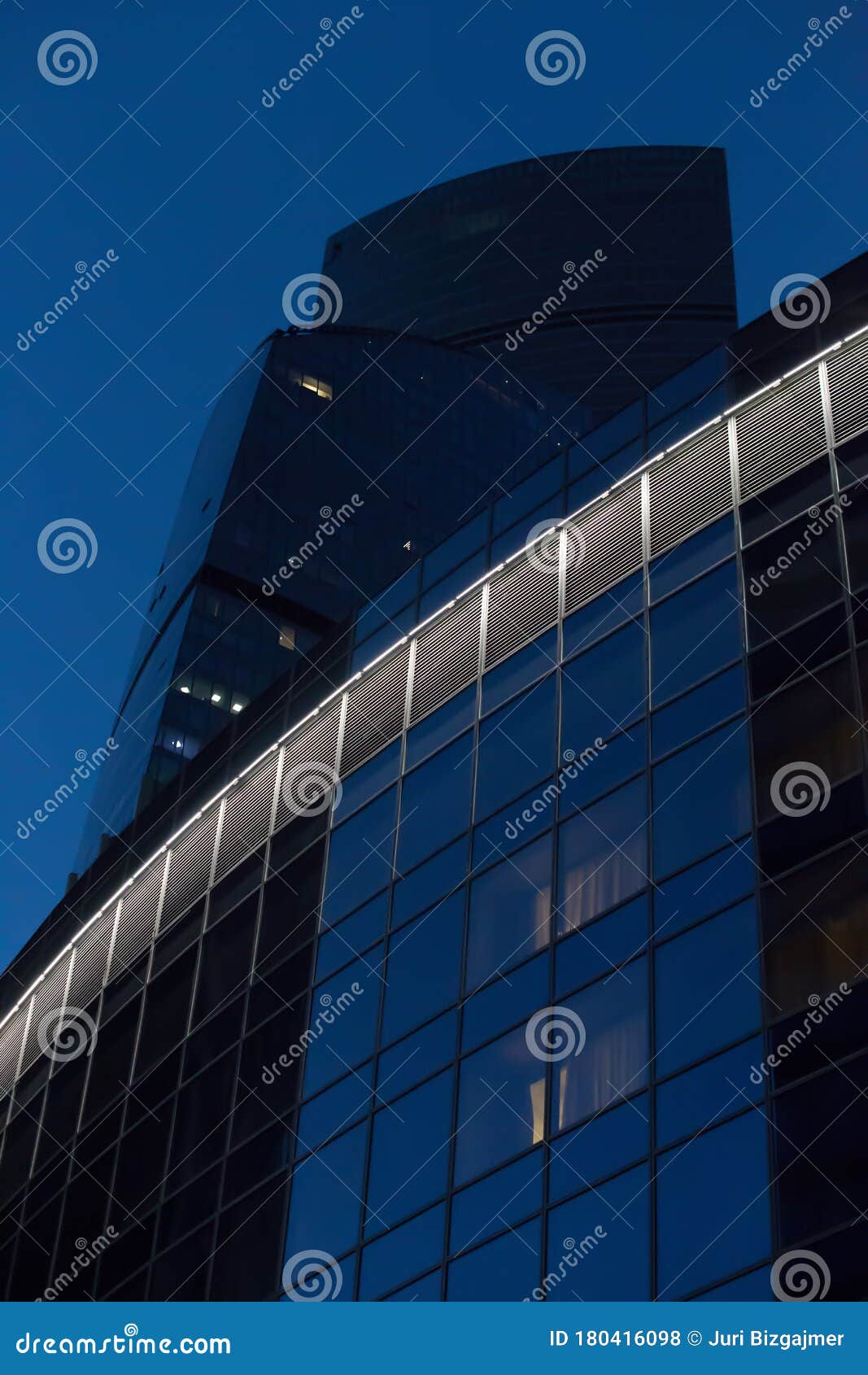 Corporate Building at Night Stock Photo - Image of night, evening ...