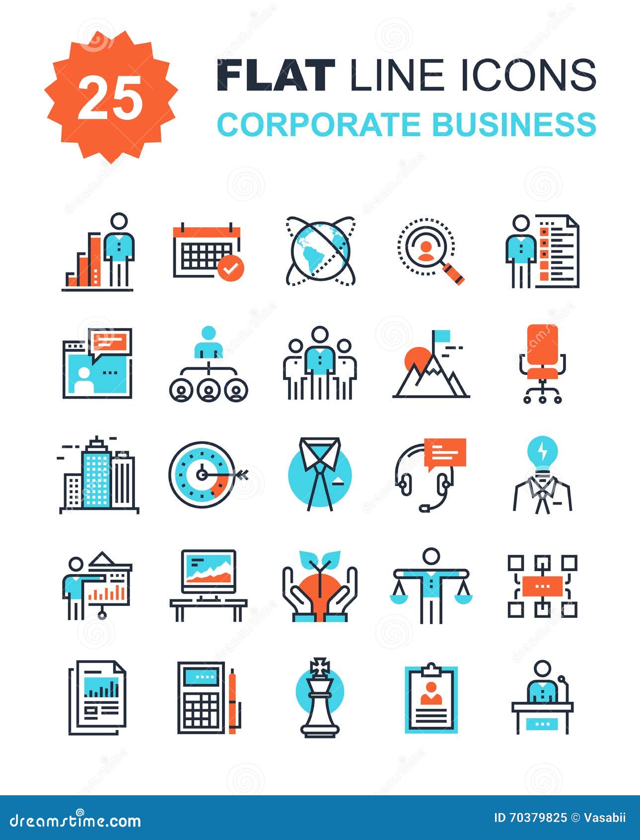 Corporate Business Icons stock vector. Illustration of diagram - 70379825