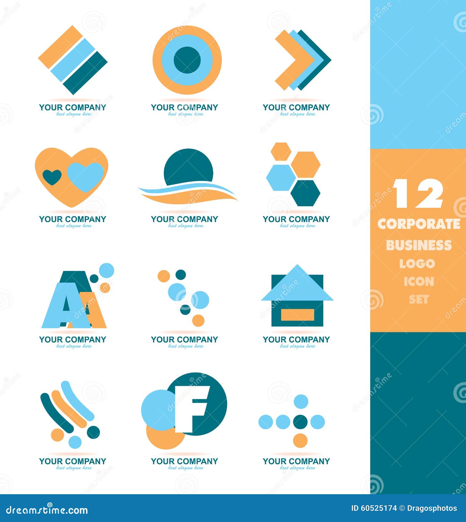 Corporate Business Logo Icon Set Stock Vector - Illustration of symbol ...