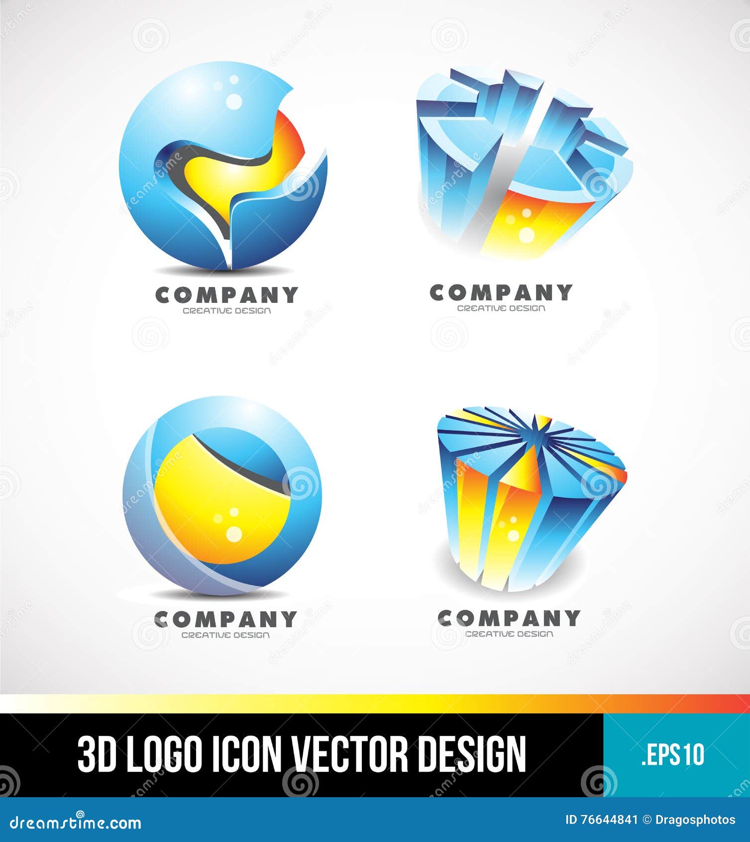 Corporate Business Sphere Pie Chart 3d Logo Stock Vector - Illustration ...