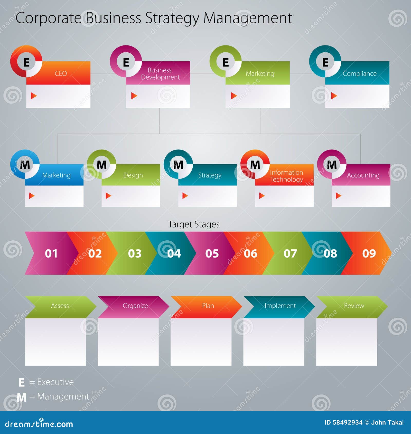 Corporate Business Strategy Management Icon Stock Vector - Illustration ...