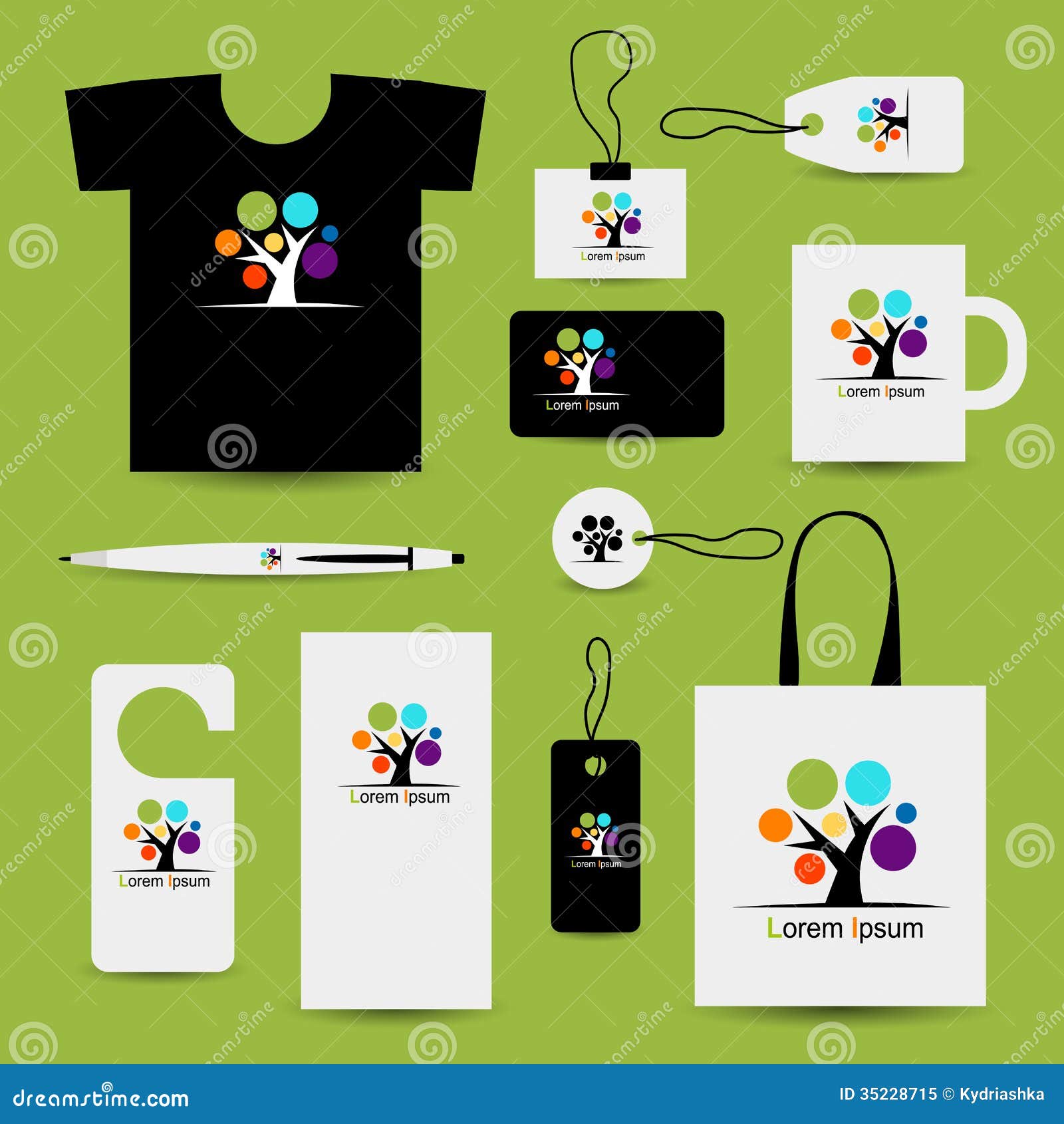Corporate Business Style Design with Art Tree Stock Vector ...