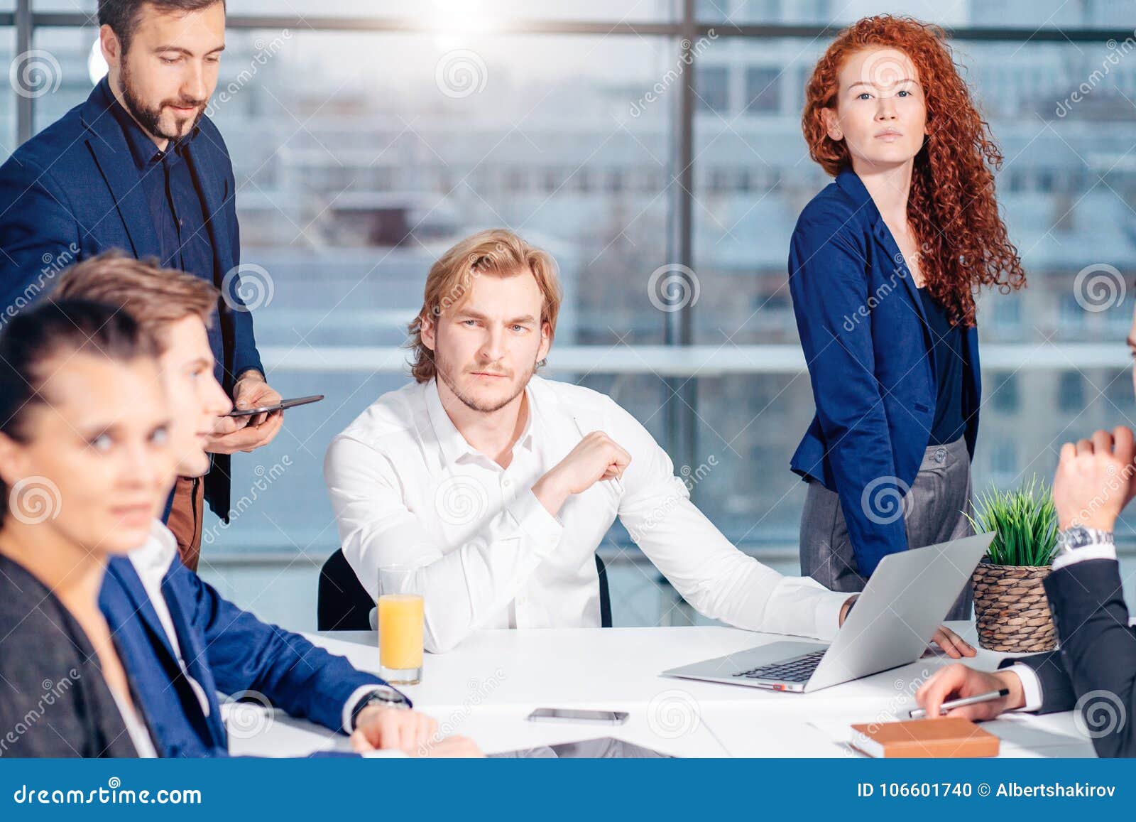 Business Team and Manager in a Meeting Stock Photo - Image of lecture ...