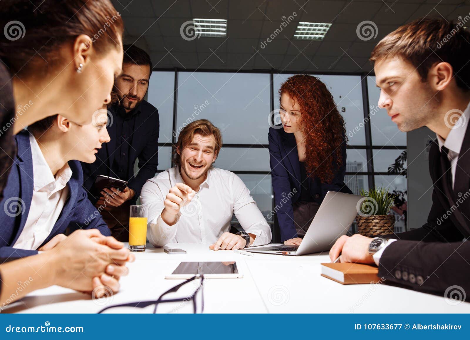 Business Team and Manager in a Meeting Stock Image - Image of ...