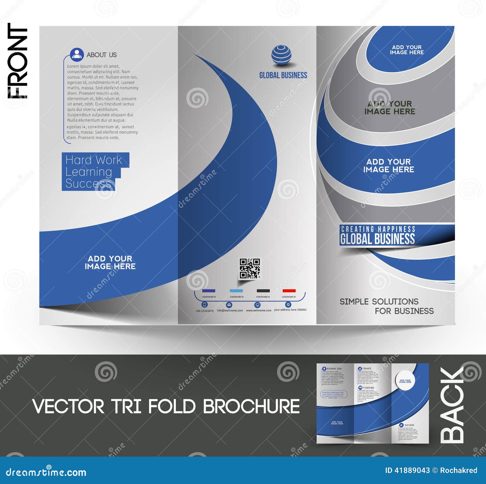 Corporate Business Tri-Fold Brochure Stock Vector - Illustration of ...