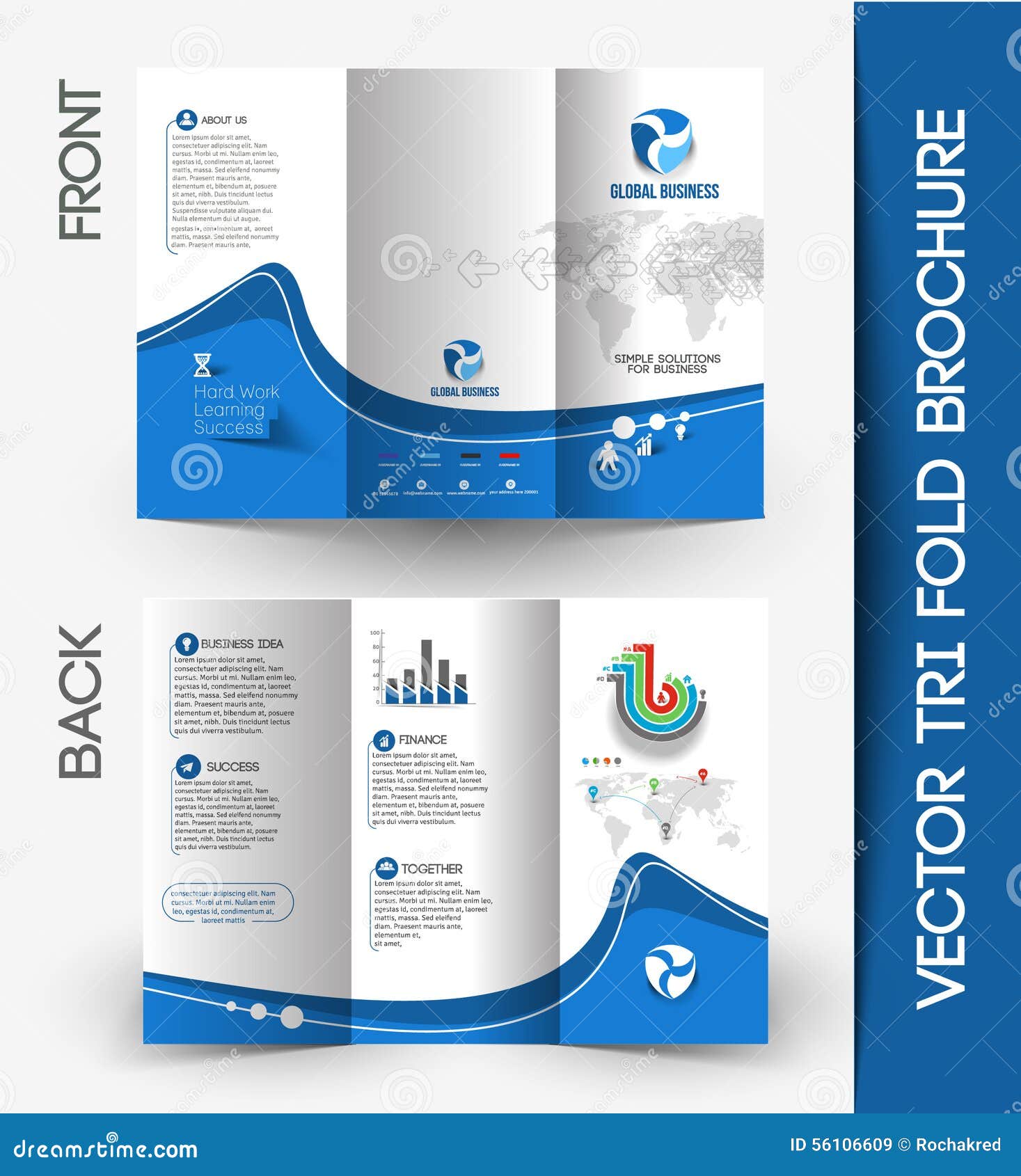 Corporate Bi-fold Brochure Design Template.Business Bi-Fold Brochure ...