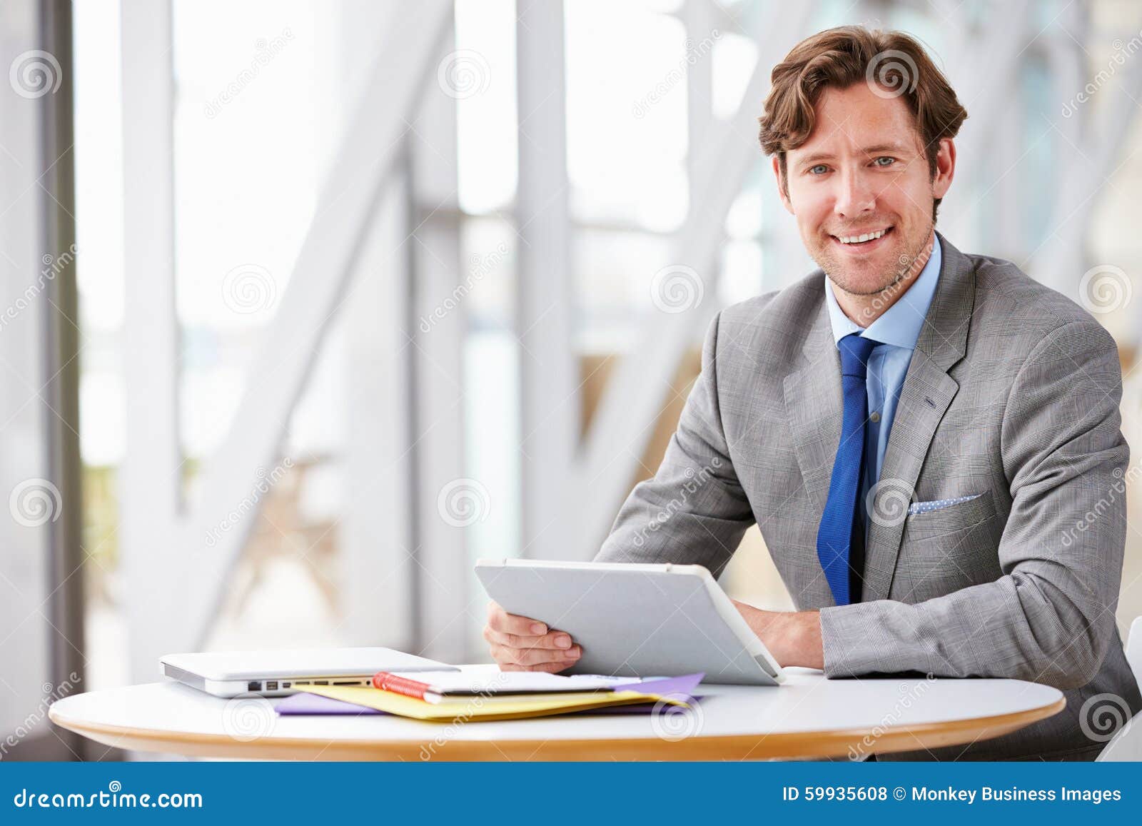 Corporate Businessman Working with Tablet Computer Stock Photo - Image ...
