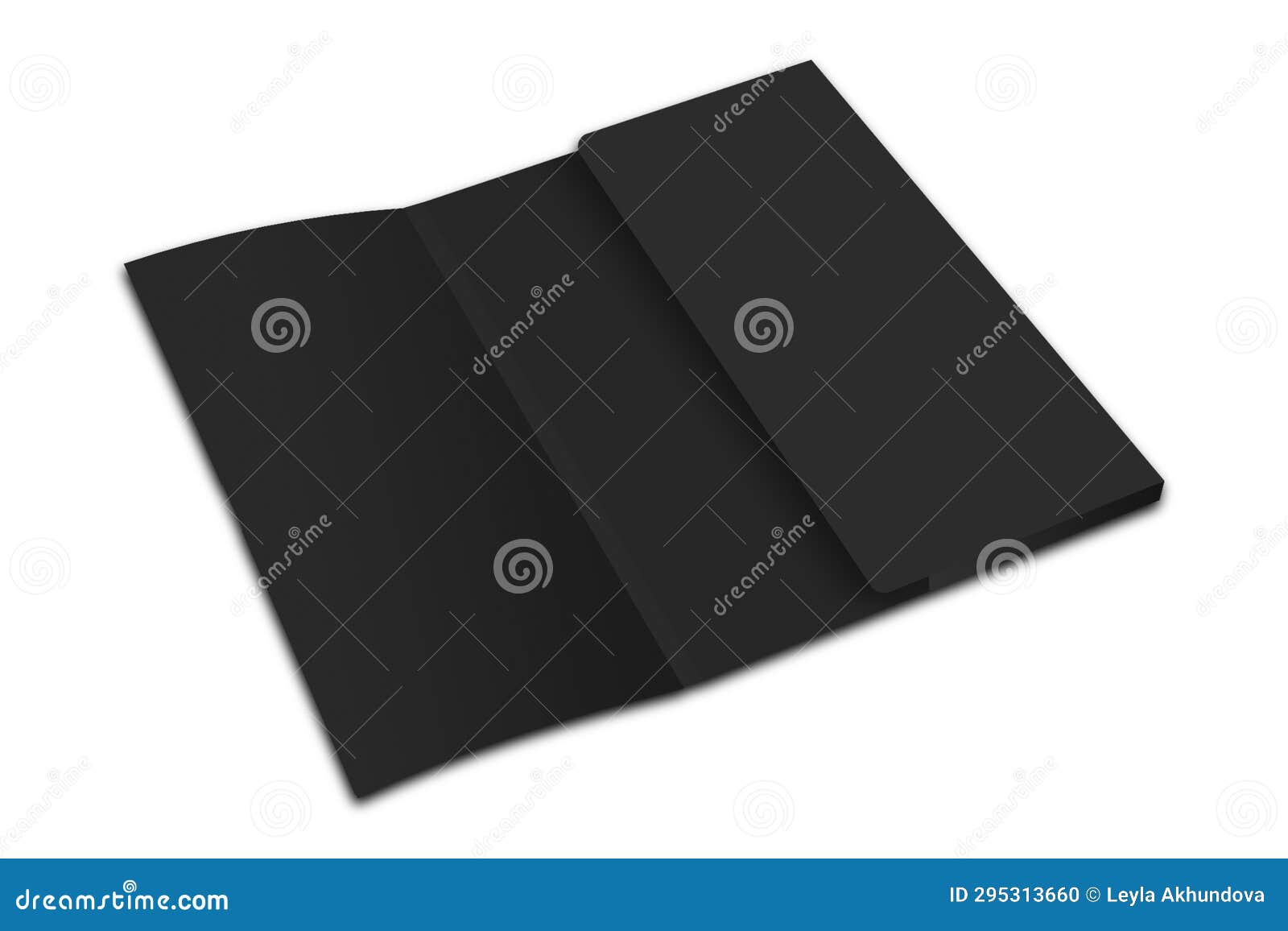 Corporate Cardboard Open Black Folder Mockup Isolated on White ...