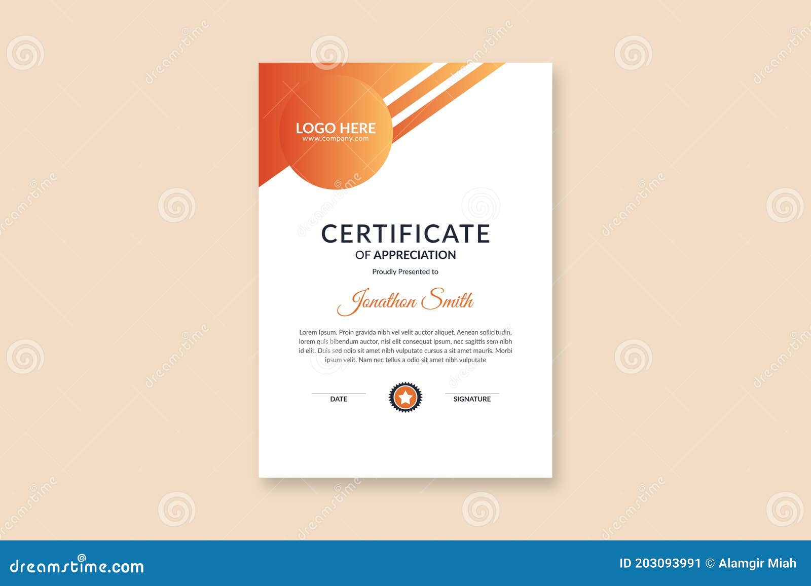 Corporate Certificate Template, Simple and Flat Certificate Design ...