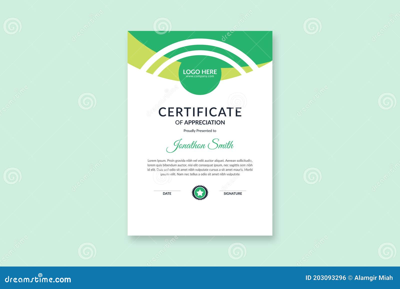 Corporate Certificate Template, Simple and Flat Certificate Design ...