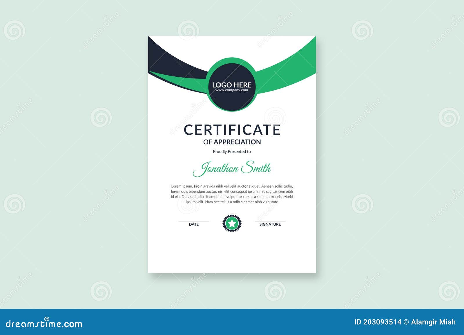 Corporate Certificate Template, Simple and Flat Certificate Design ...