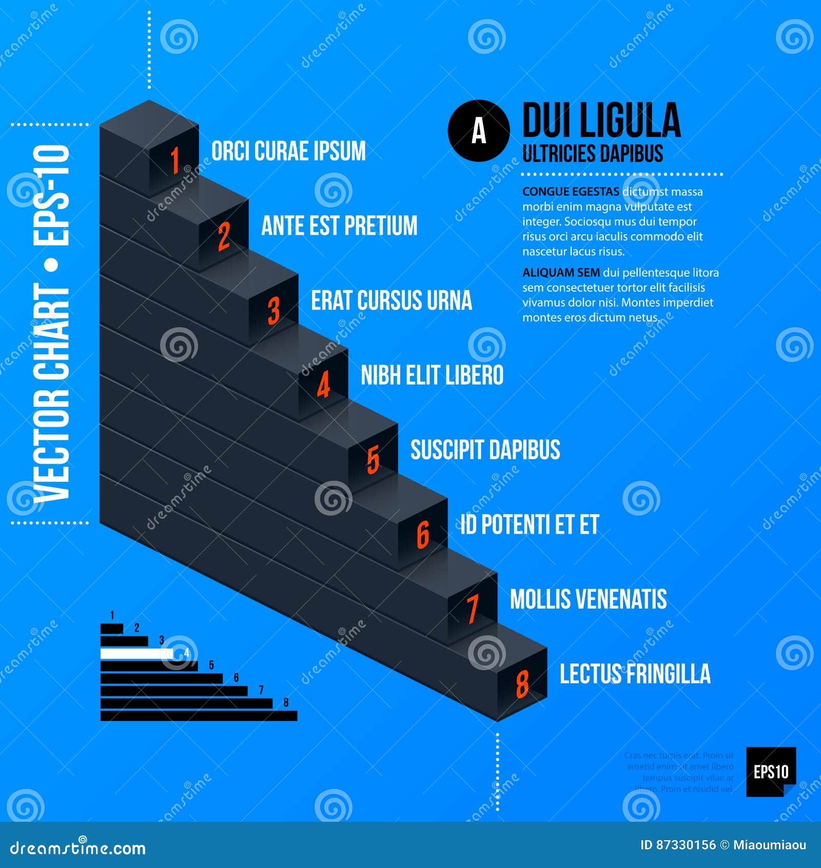 Corporate Chart Template on Bright Blue Background Stock Vector ...
