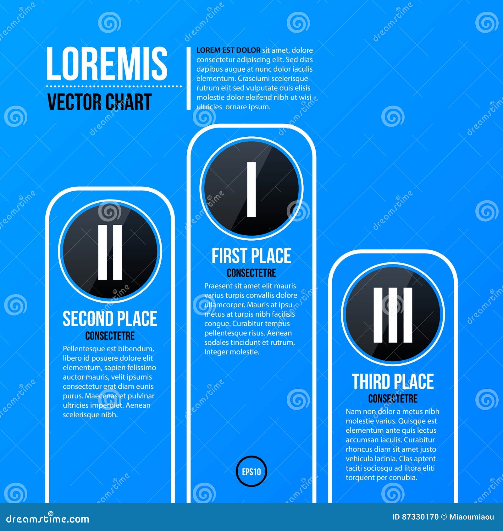Corporate Chart Template on Bright Blue Background Stock Vector ...