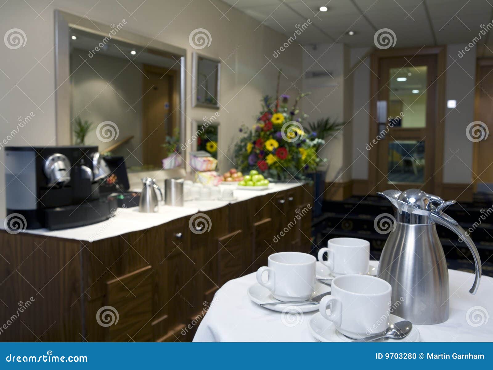 Corporate coffee area stock photo. Image of wood, conference - 9703280