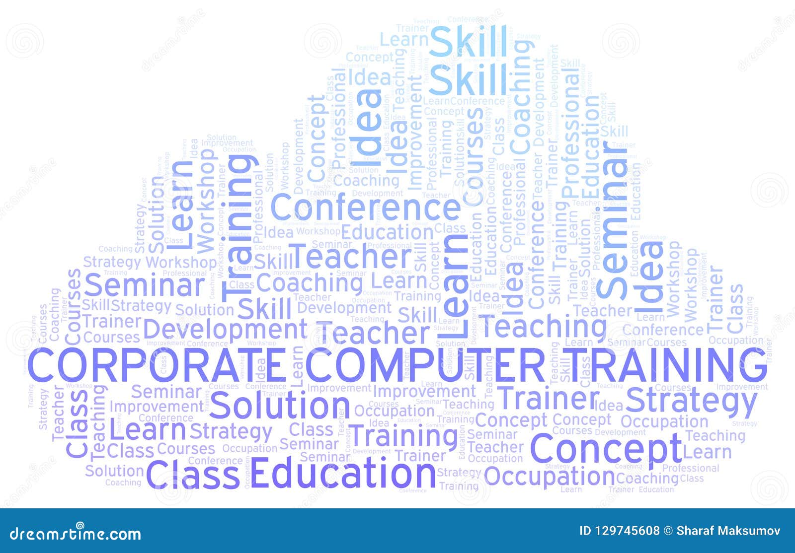Corporate Computer Training Word Cloud. Stock Illustration ...