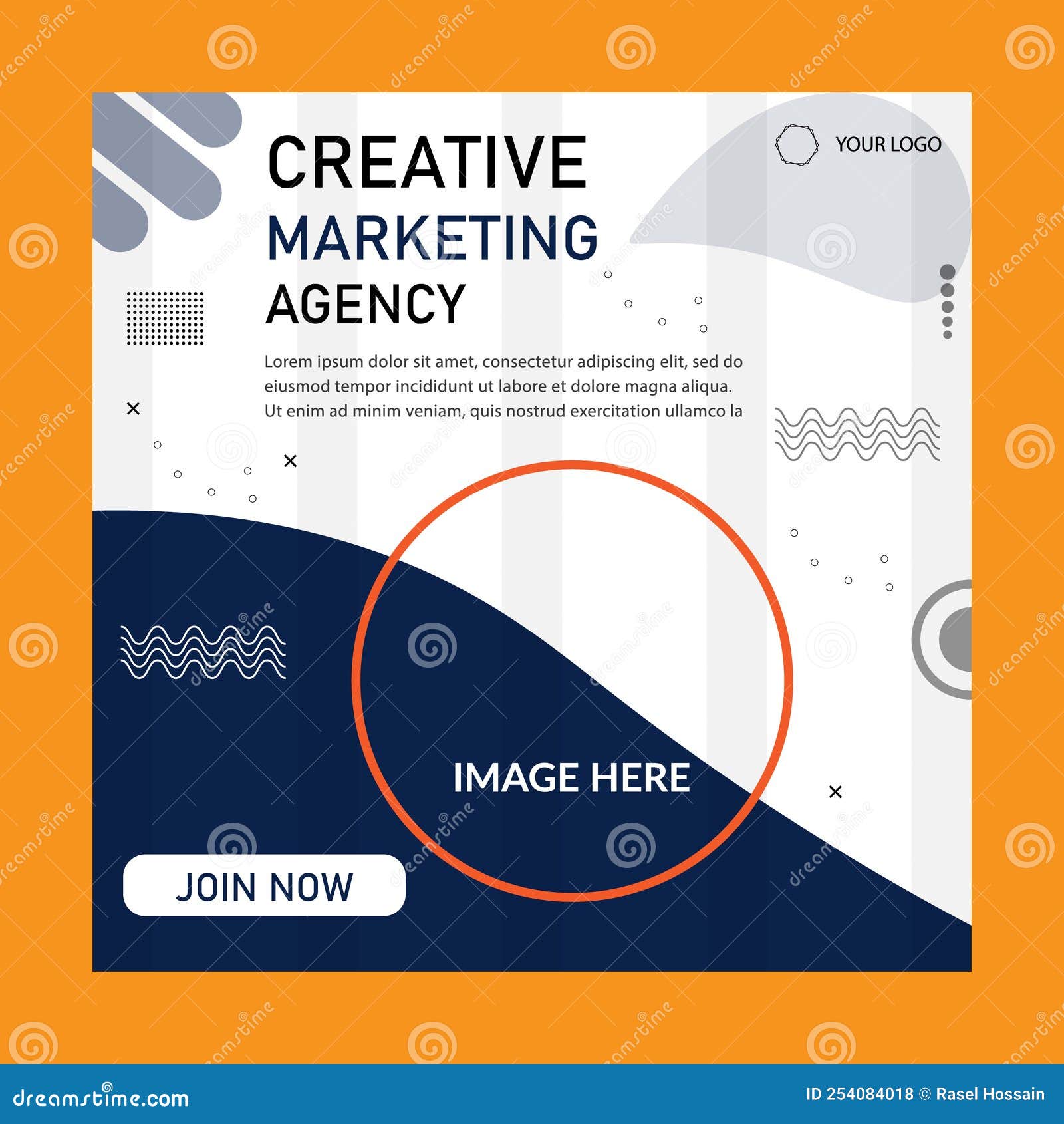 Corporate Creative Banner with Illustration. Stock Illustration ...