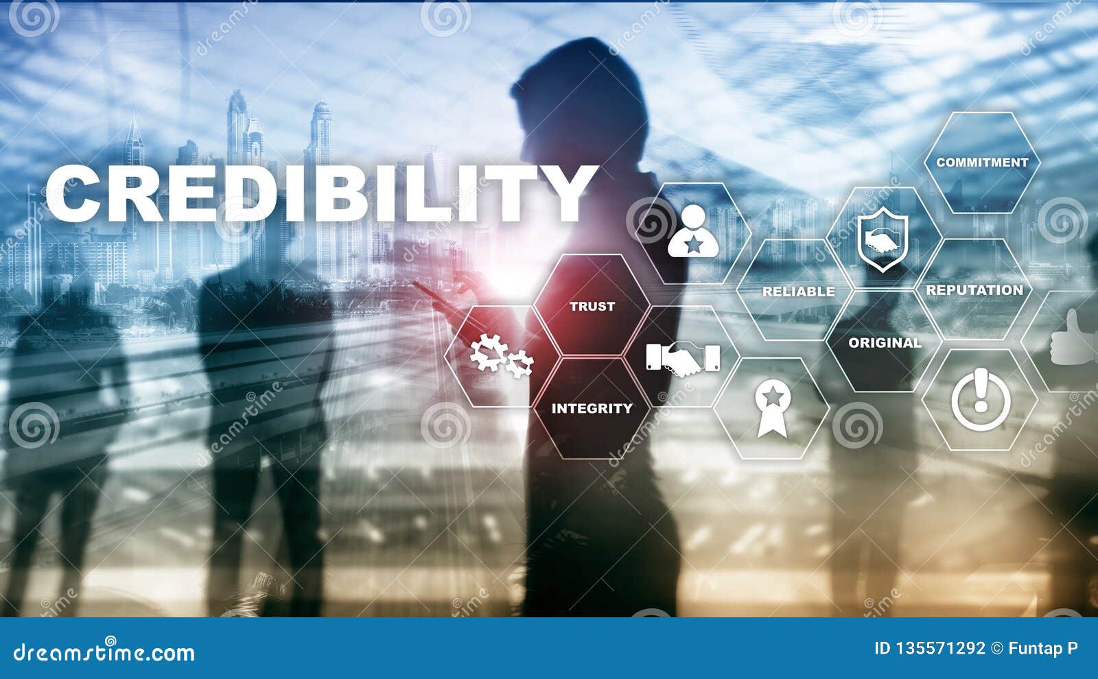 Corporate Credibility Improvement Concept. Multiple Exposure, Mixed ...