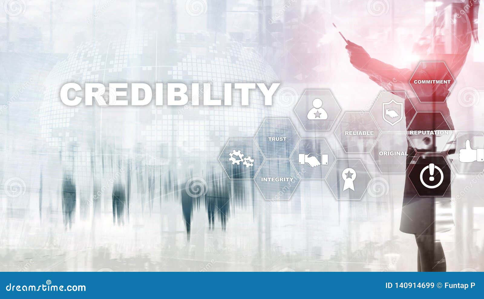 Corporate Credibility Improvement Concept. Multiple Exposure, Mixed ...