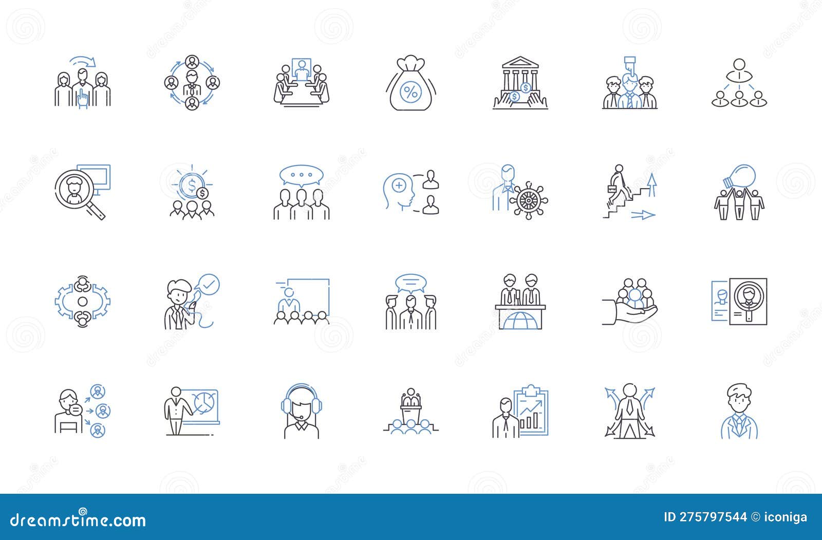 Corporate Culture Line Icons Collection. Accountability, Adaptability ...