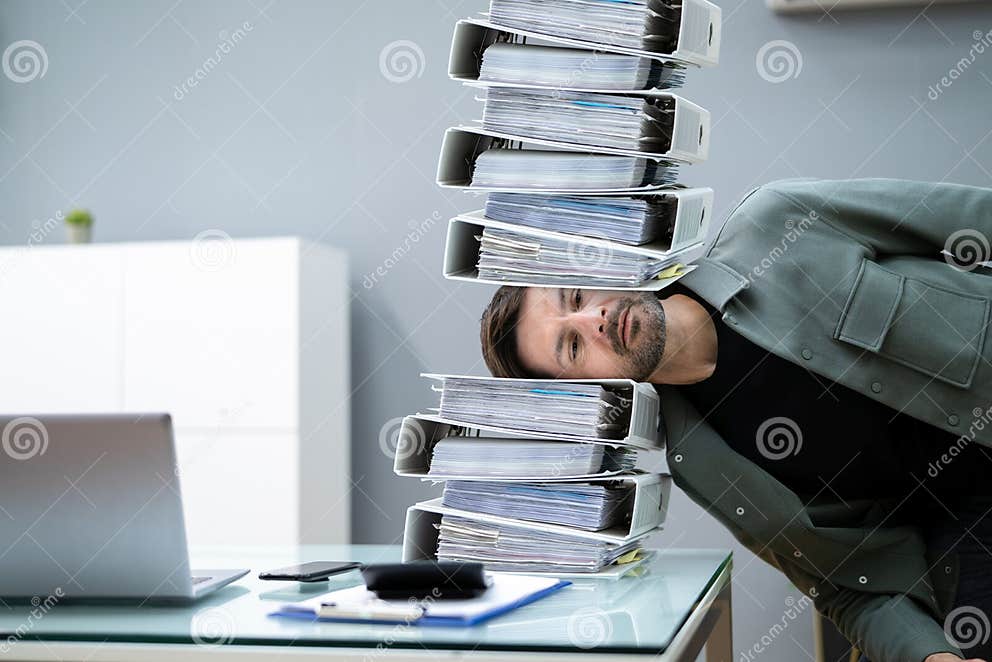 Corporate Desk Document Overload Stock Photo - Image of overload ...