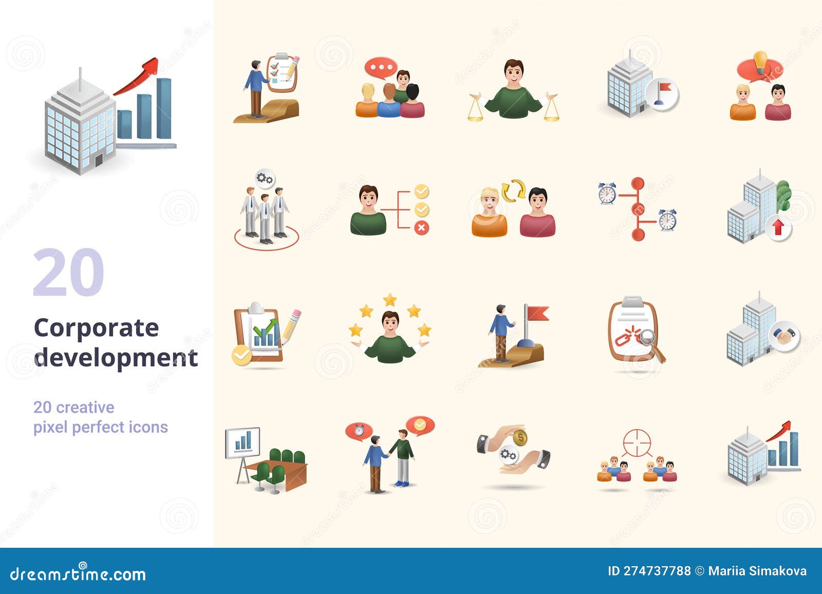 Corporate Development Set. Creative Icons: Advancement Planning ...