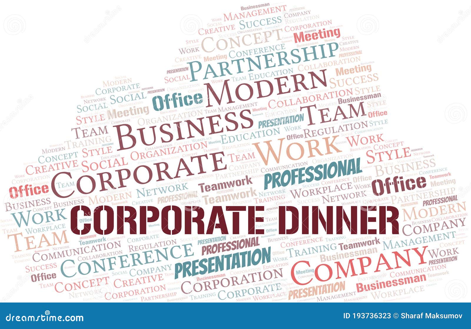 Corporate Dinner Vector Word Cloud, Made with Text only. Stock Vector ...