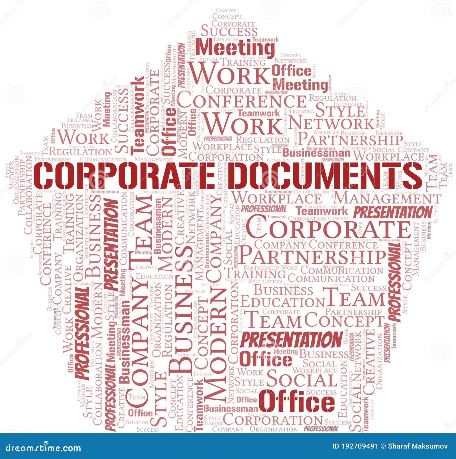 Corporate Documents Vector Word Cloud, Made with Text only. Stock ...
