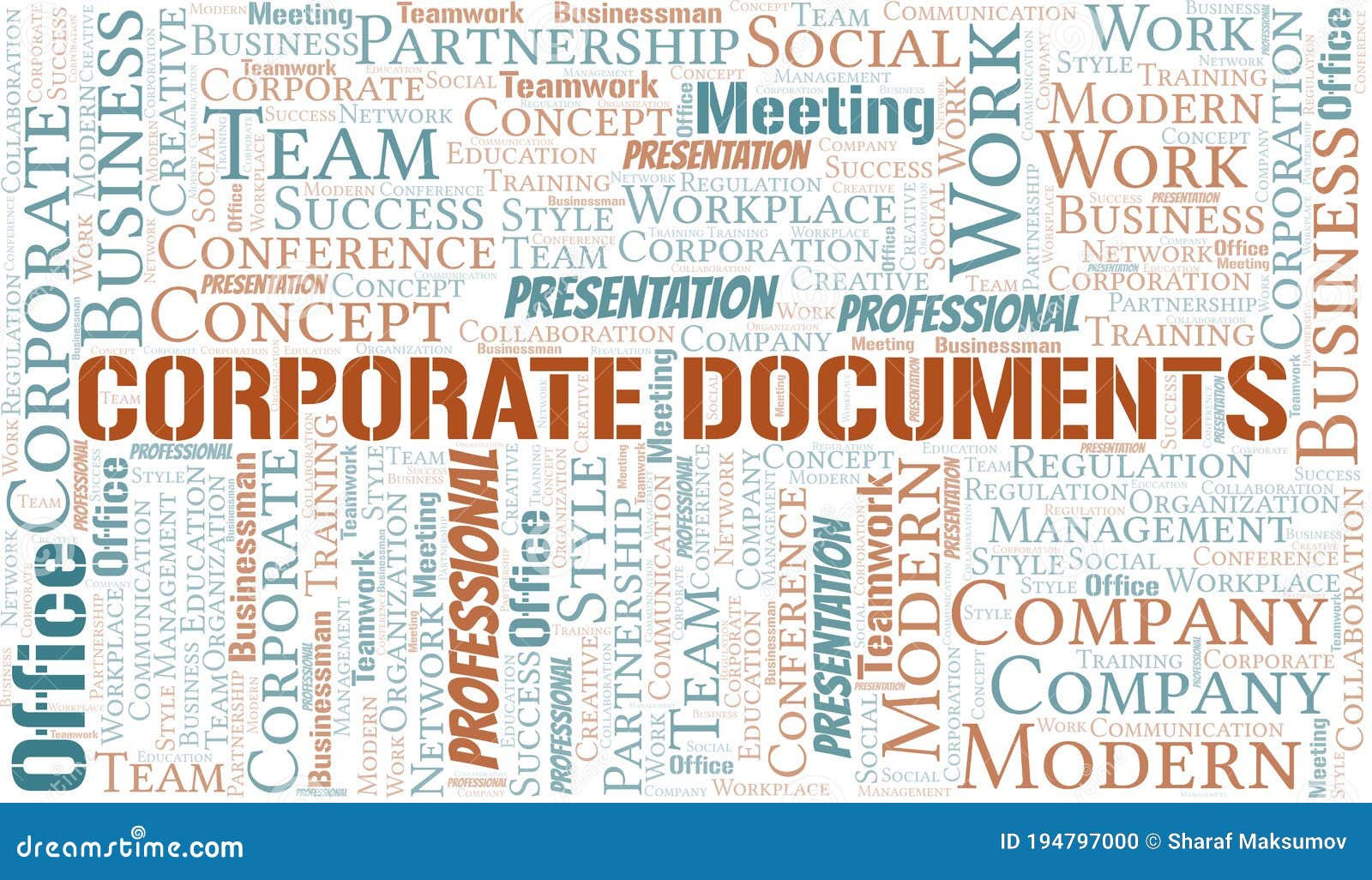 Corporate Documents Vector Word Cloud, Made with Text only. Stock ...
