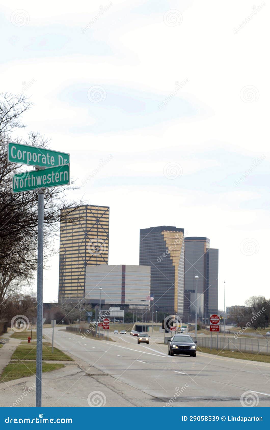 Corporate Drive Street Sign Stock Image - Image of highrise, drive ...