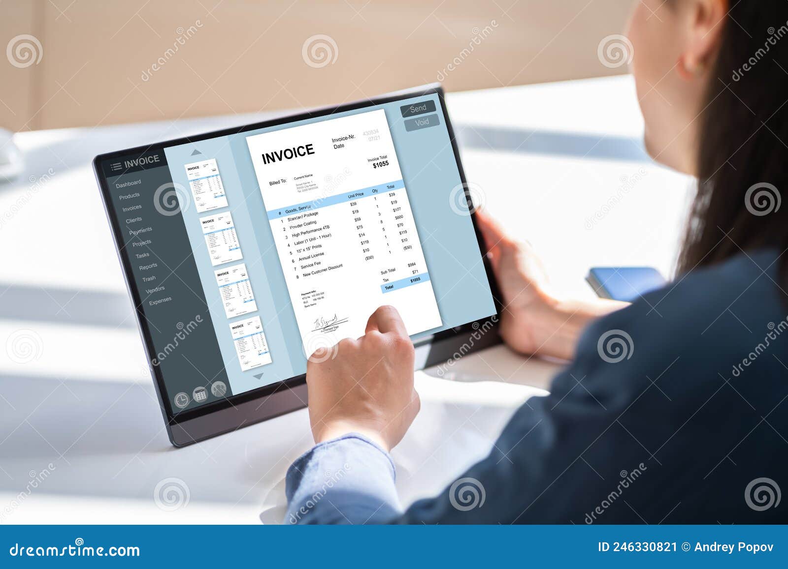 Corporate E Invoice Electronic Accounting Software Stock Image - Image ...
