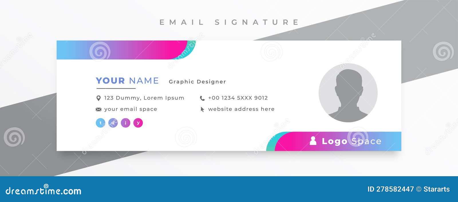 Corporate Email Signature Modern Design. Vector Illustration ...