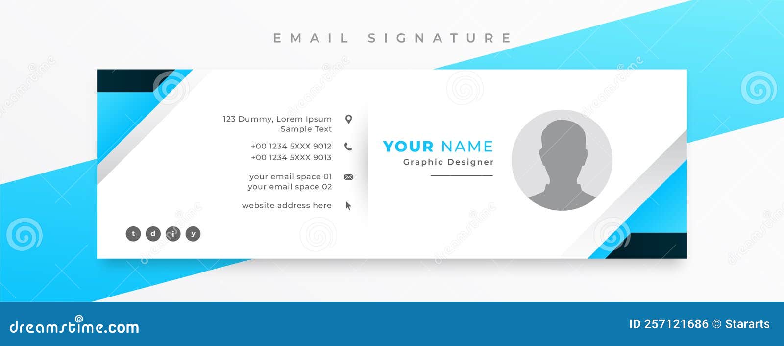 Corporate Email Footer Card Template with Digital Info Design Vector ...
