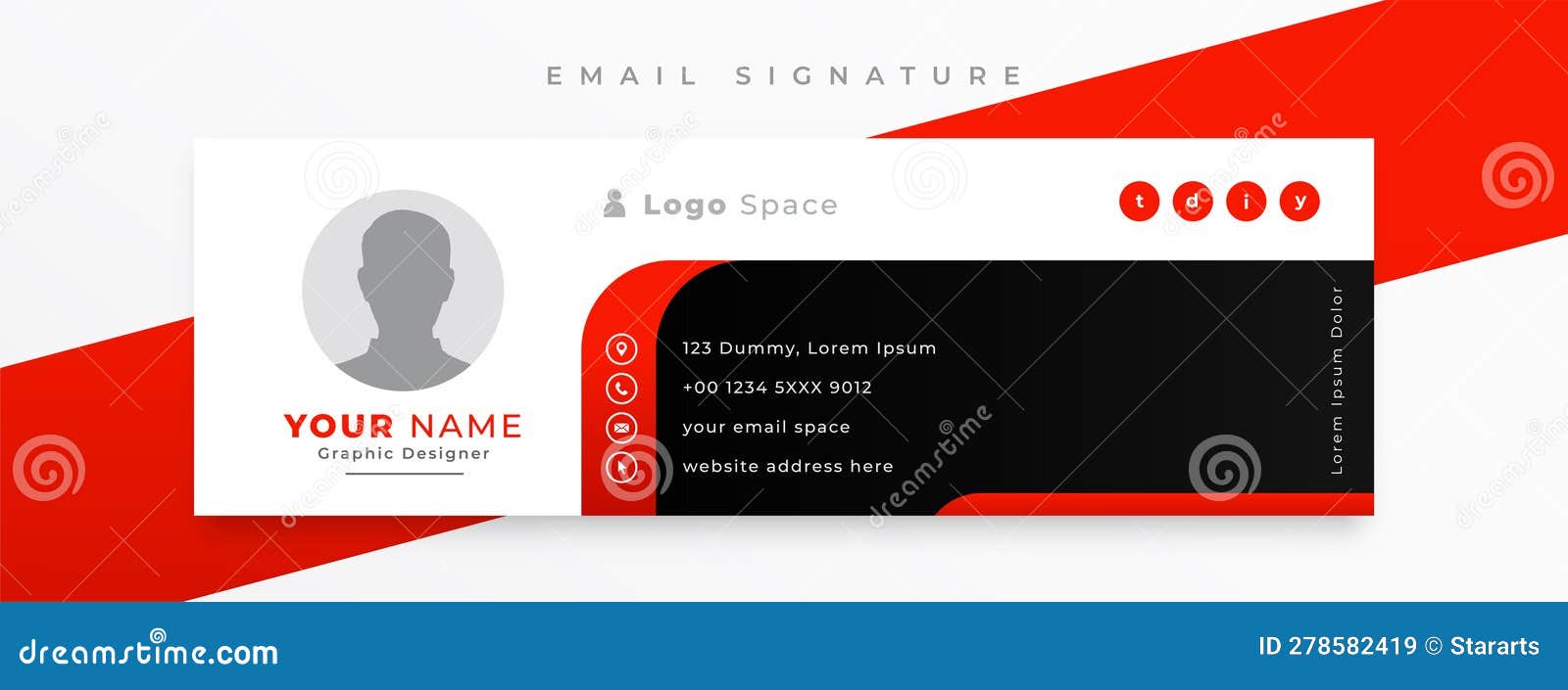 Corporate Email Signature Card Template with Digital Profile Design ...