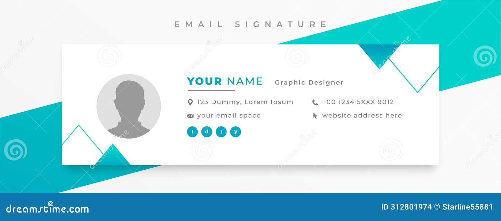 Corporate Email Signature Template Design In Vector, Personal Details ...